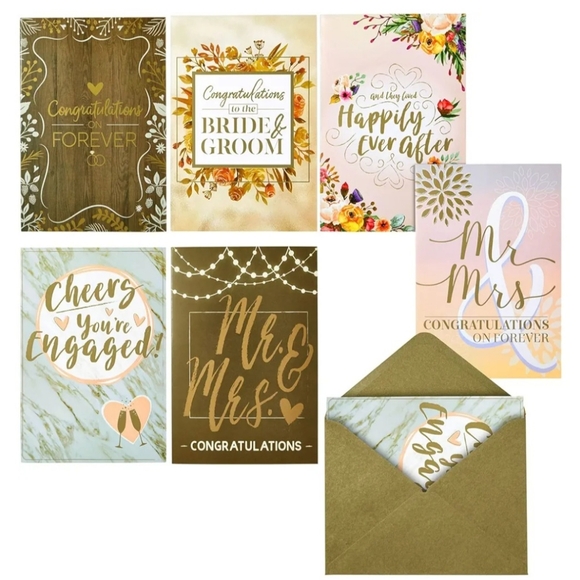 Best Greetings | Party Supplies | Elegant Gold And White Wedding Card ...